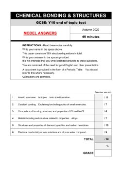 Chemical bonding, structures & properties - model answers