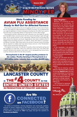 Fall 2022 Newsletter from PA State Rep. Mindy Fee