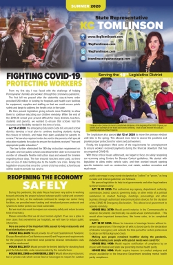 Summer 2020 Newsletter from PA State Rep. KC Tomlinson, Representing ...