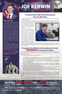 Summer 2022 Newsletter from PA State Rep. Joe Kerwin, Representing the ...
