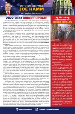 Fall 2022 Newsletter from State Rep. Joe Hamm, Representing the 84th ...